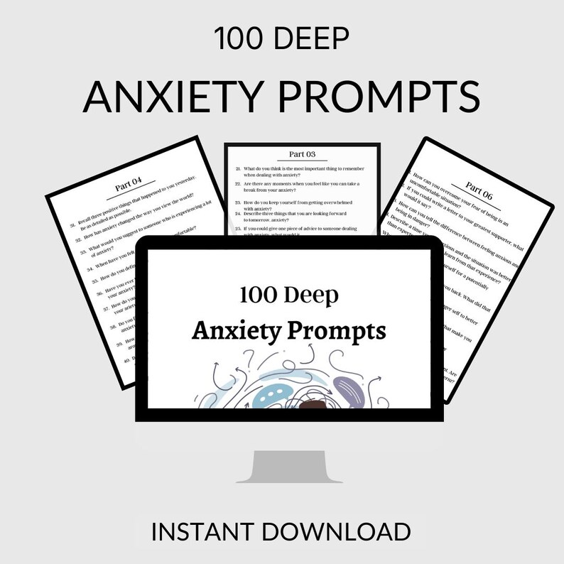 Anxiety Prompts Printable | Calming Mental Health Journal | Writing ...