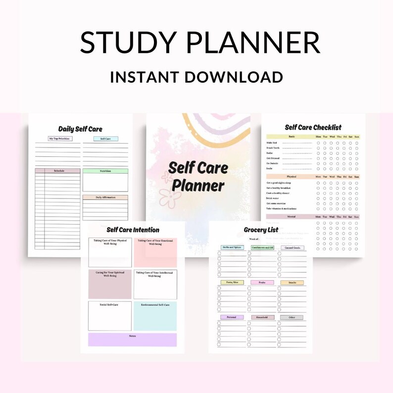 Study Planner Printable | Student Daily Weekly Planner PDF - Etsy