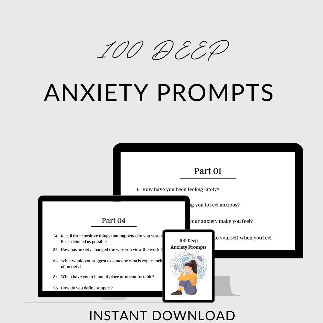 Anxiety Prompts Printable | Calming Mental Health Journal | Writing ...