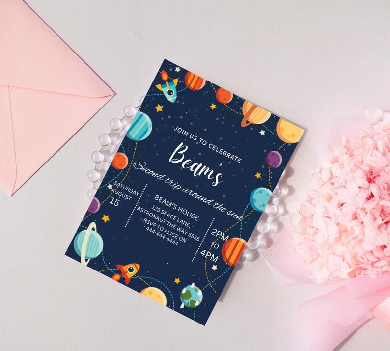 Space Birthday Invitation | Editable Galaxy Party Invite (digital ...