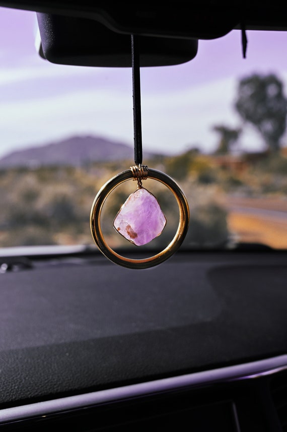 Amethyst Crystal Car Accessories Rear View Mirror Charm Car Charm Accessory Car Sun Catcher gemstone Car Accessory boho Car Accessories Etsy