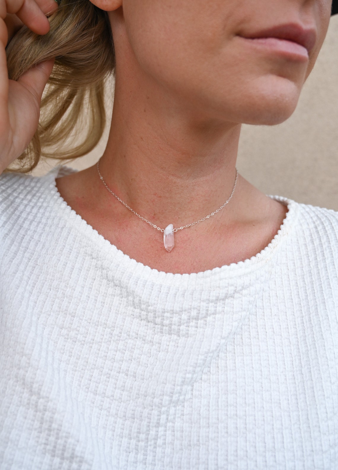 Dainty Crystal Necklace Quartz Crystal Layering Necklace - Etsy