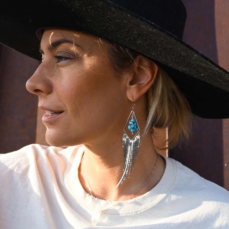 Cool Dangly Earrings Blue - Etsy