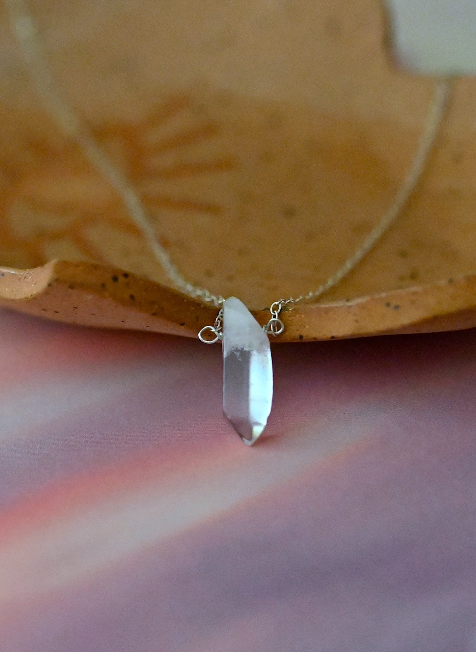 Dainty Crystal Necklace Quartz Crystal Layering Necklace | Etsy