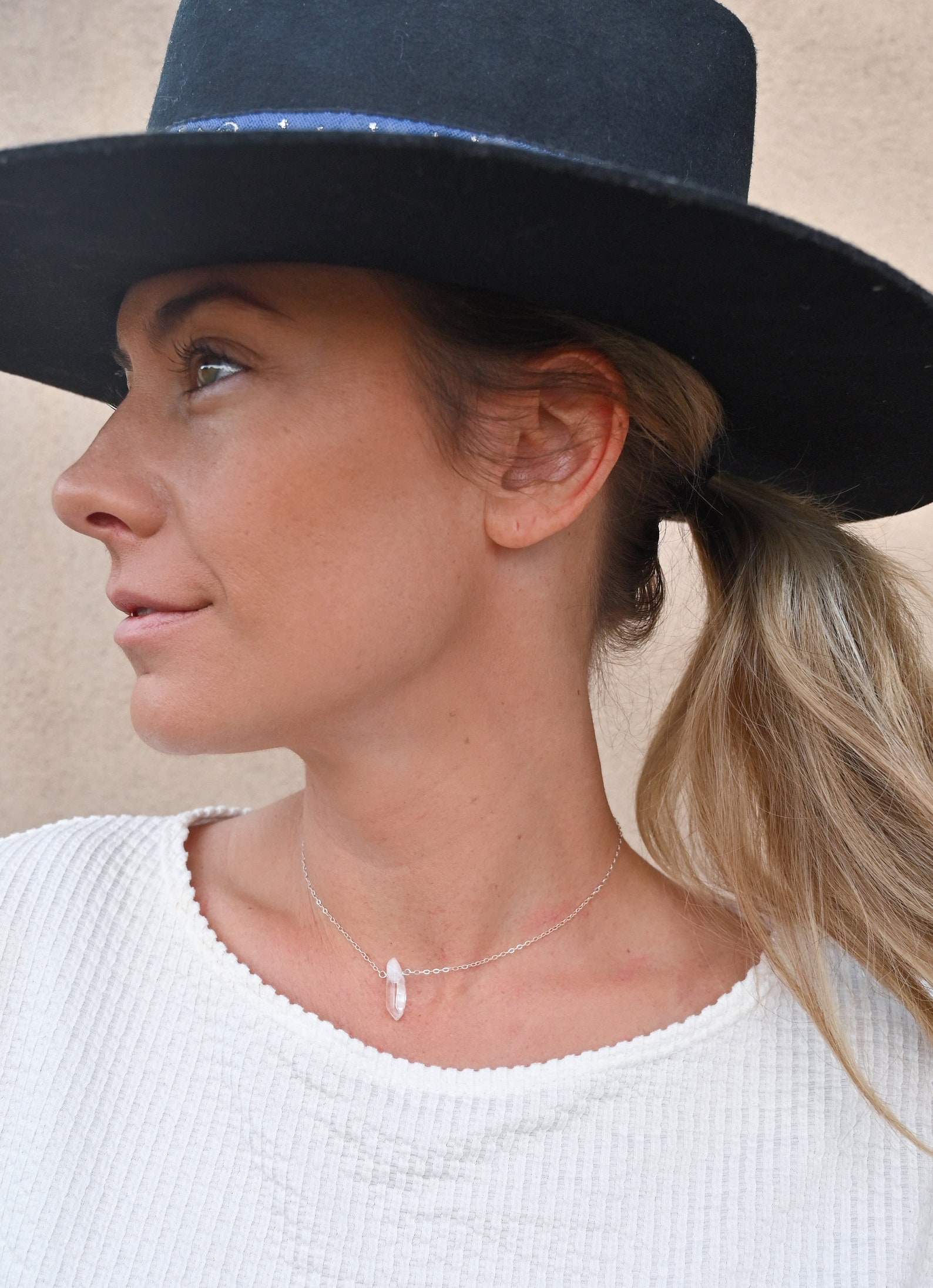 Dainty Crystal Necklace Quartz Crystal Layering Necklace | Etsy