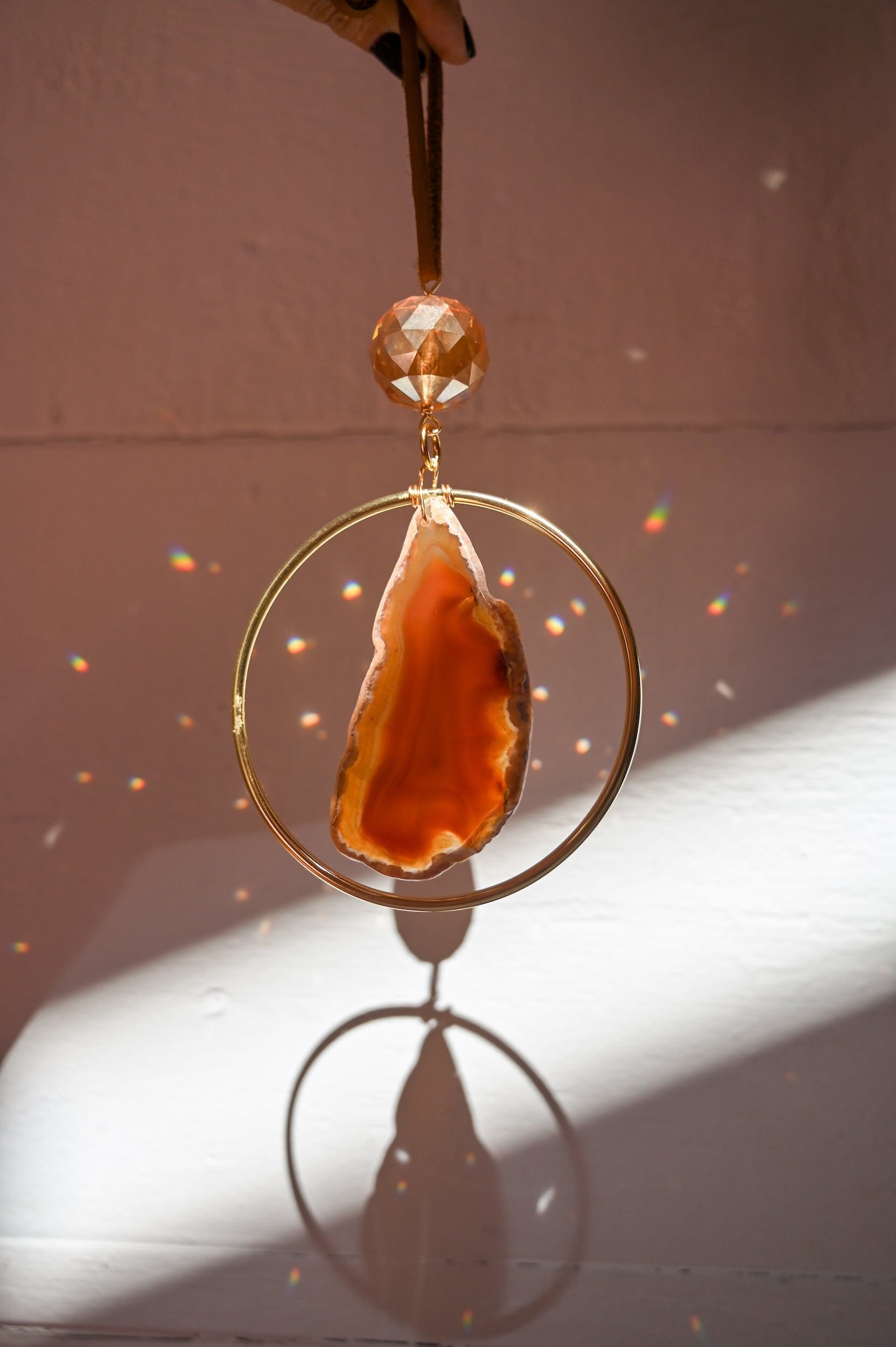Brown Agate Suncatcher – Bohemian Home Decor - Etsy
