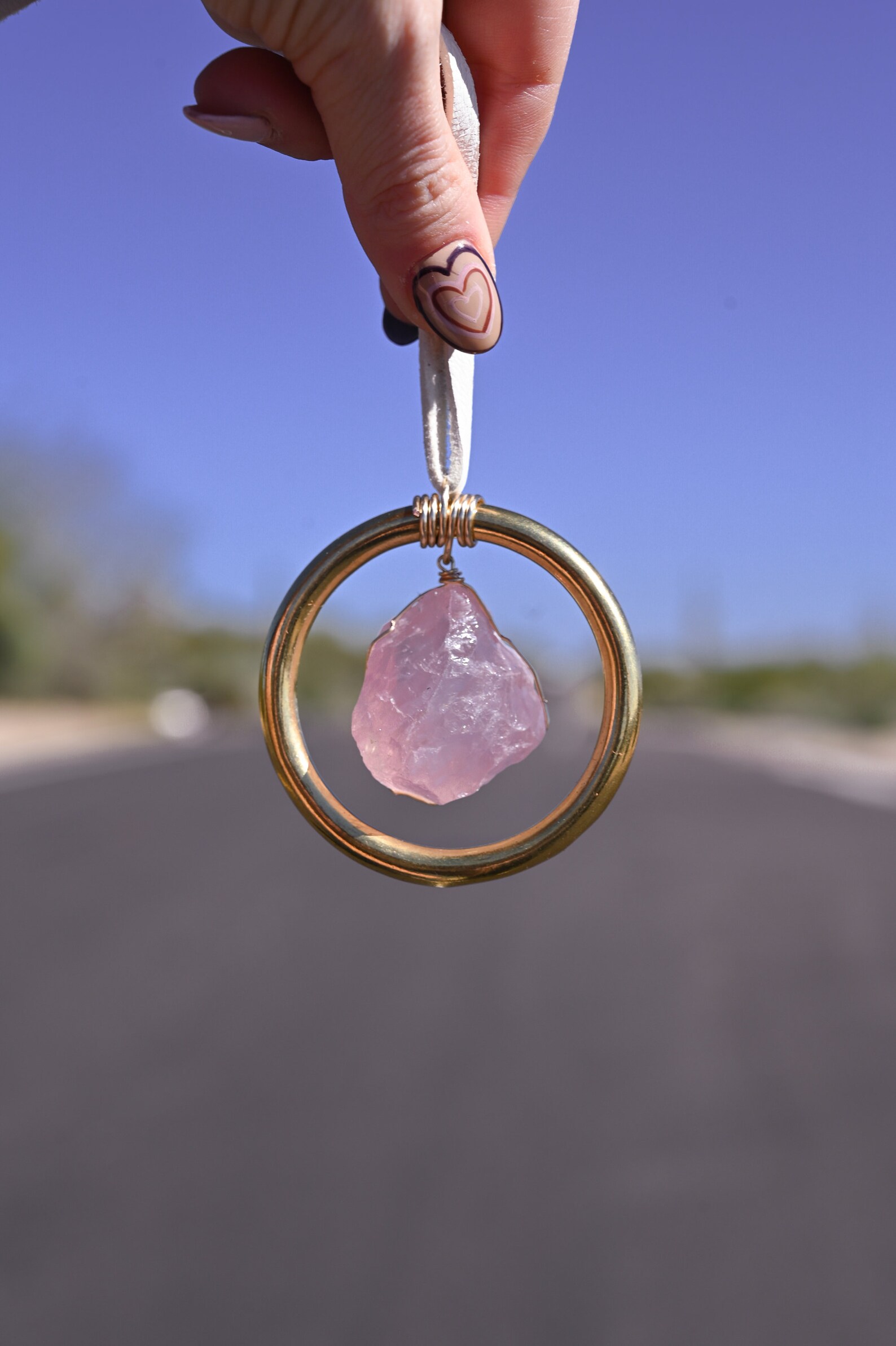 Rose Quartz Car Accessories Rear View Mirror Charm Car Charm | Etsy