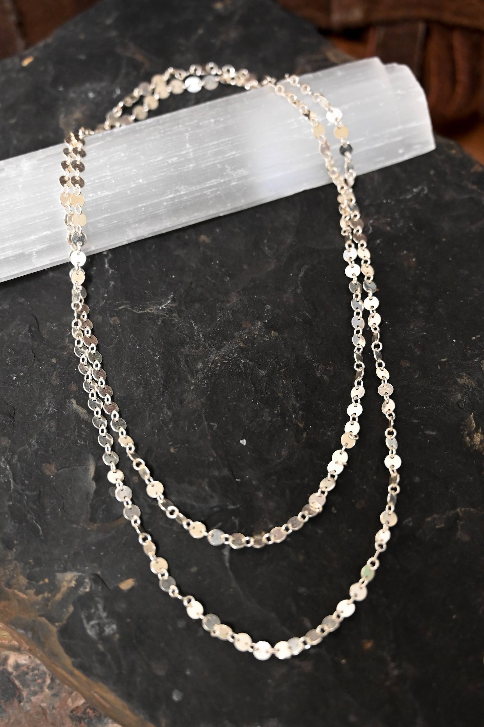 Sterling Silver Disc Chain Necklace – Versatile Layering Boho Jewelry ...