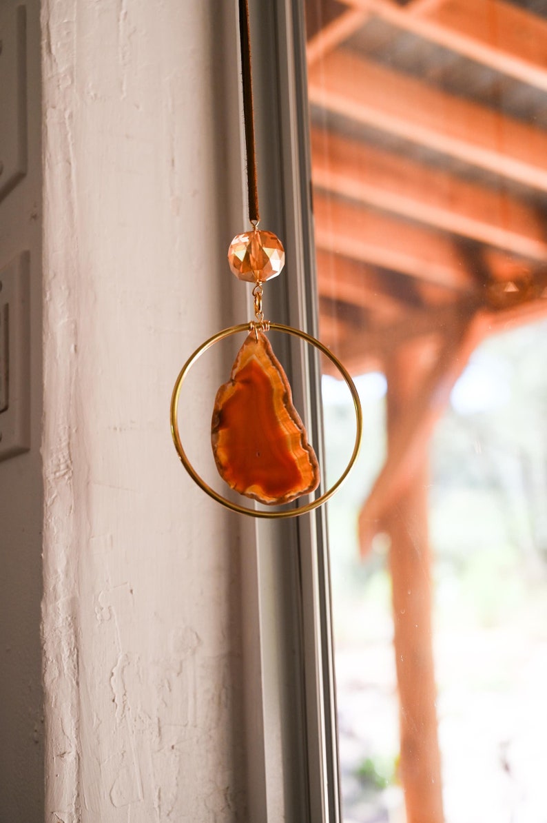 Brown Agate Suncatcher – Bohemian Home Decor - Etsy