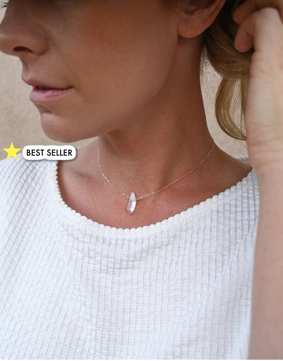 Dainty Crystal Necklace Quartz Crystal Layering Necklace - Etsy