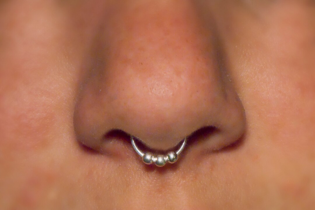 Fake Septum Ring, 3 Ball Septum Nose Cuff, 20 Gauge - Silver (fake Nose ...