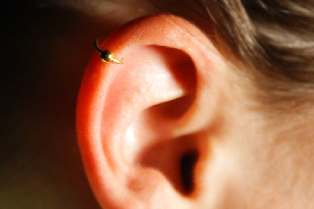 Fake Earring, Helix | Cartilage | Pinna Ear Cuff (gold) With Ball - NO ...