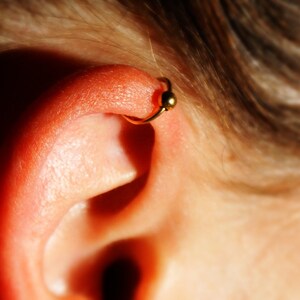 Fake Earring, Forward Pinna, Cartilage Ear Cuff With Ball (gold) NO ...