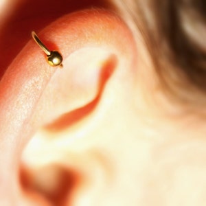 Fake Earring, Helix | Cartilage | Pinna Ear Cuff (gold) With Ball - NO ...