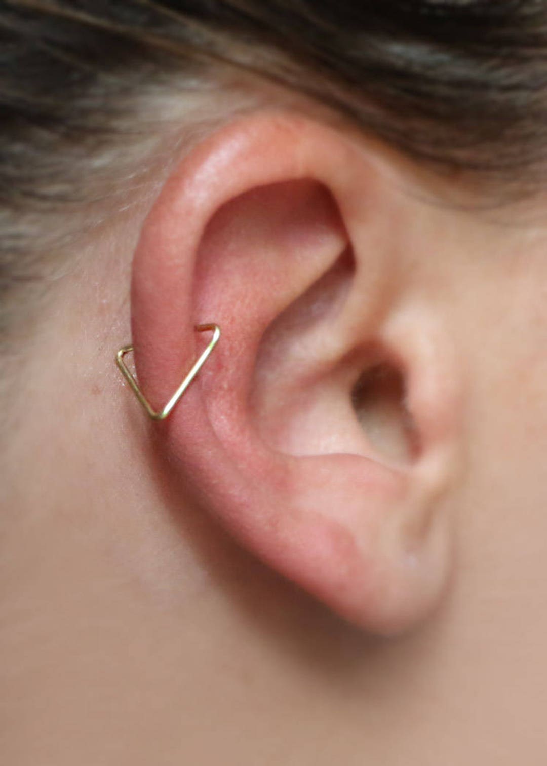 Gold Triangle Ear Cuff: Faux Helix Cartilage Piercing - Etsy