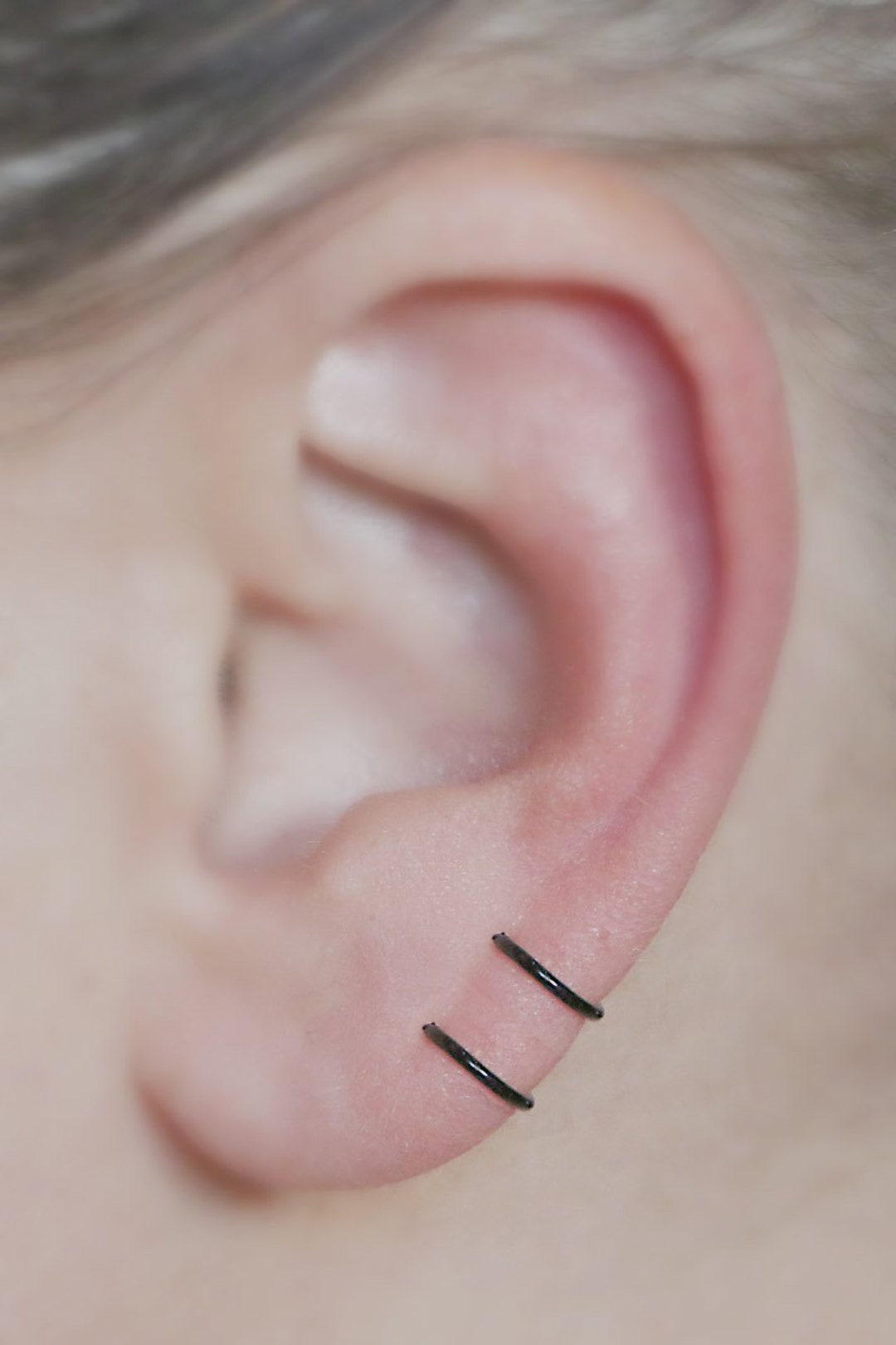 NEW Mini Huggers, Ear Cuff black 20 Gauge, Faux, Hoop Earrings, Small ...