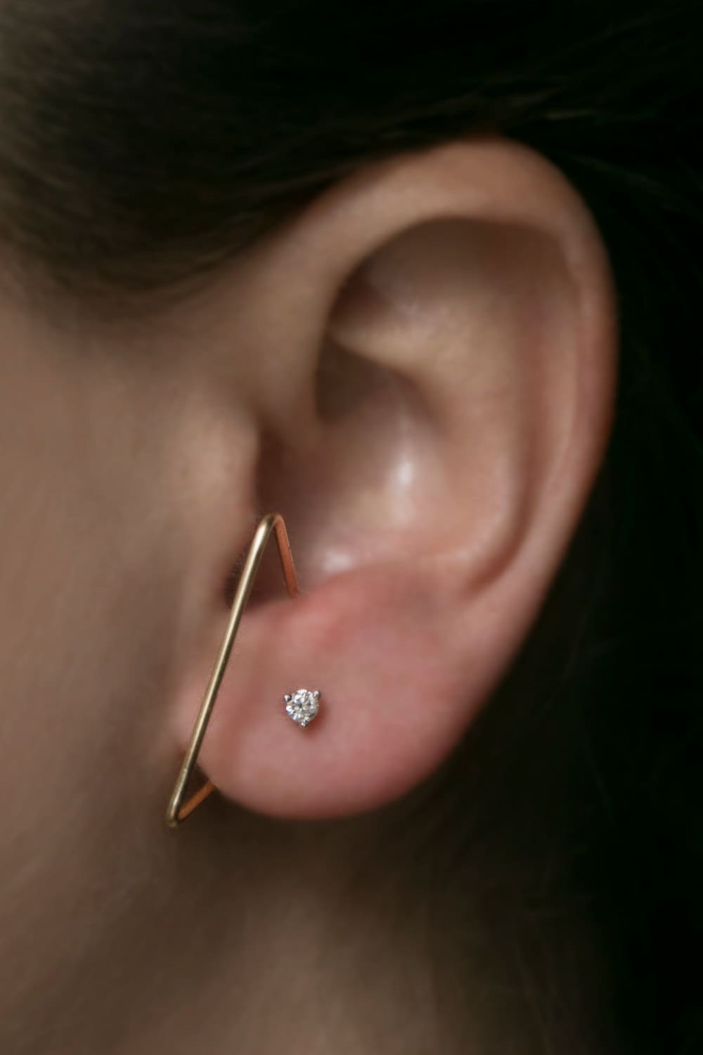 Triangle Earrings NO PIERCING REQUIRED Delta Lobe Cuff Gold - Etsy