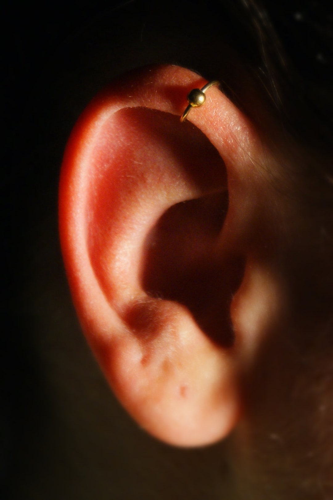 Fake Earring, Forward Pinna, Cartilage Ear Cuff With Ball (gold) NO ...