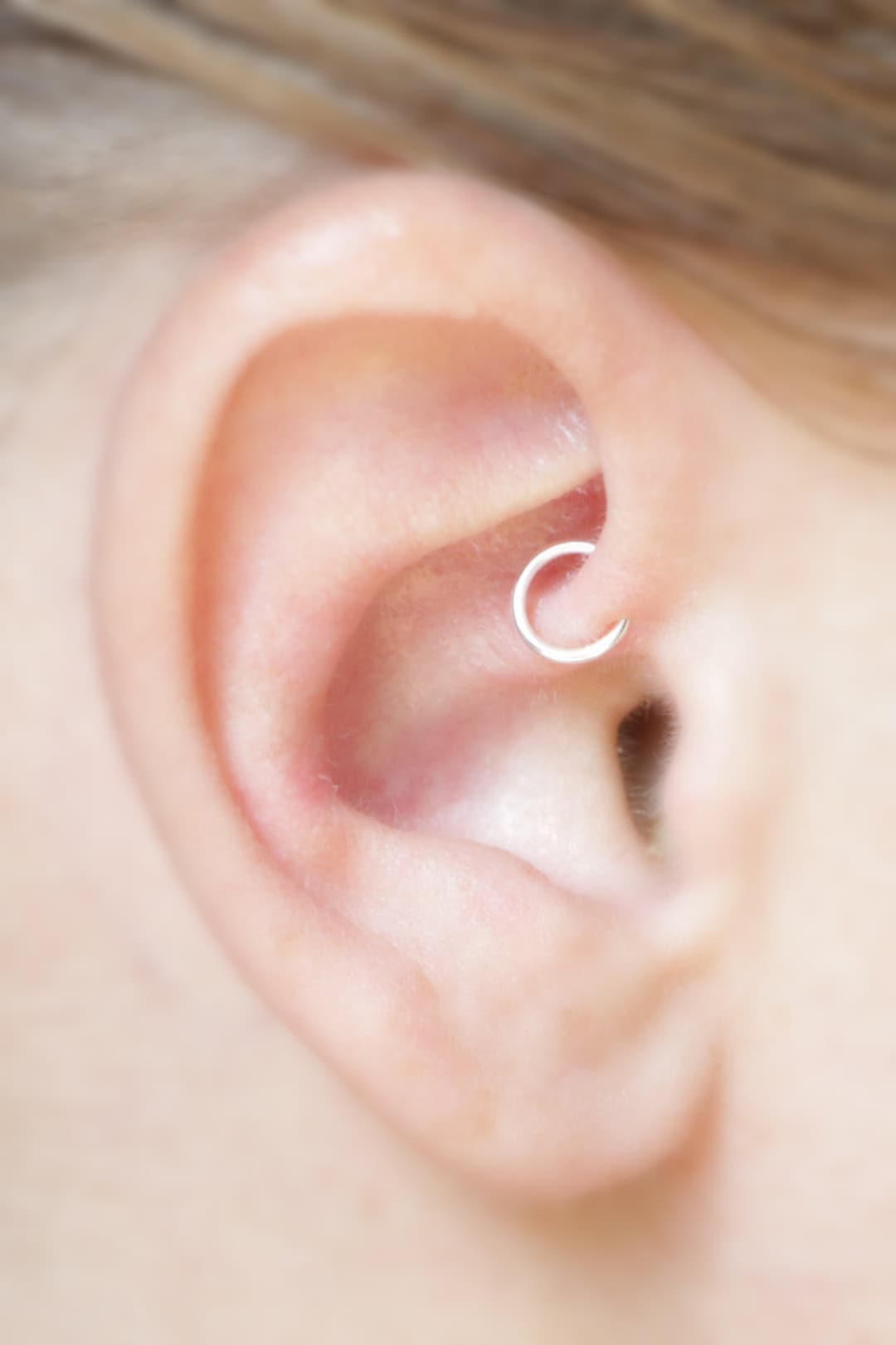 Fake Daith Piercing: 925 Sterling Silver Ear Cuff, 3 Hoop Sizes, Dainty ...
