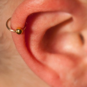 Fake Earring, Helix | Cartilage | Pinna Ear Cuff (gold) With Ball - NO ...
