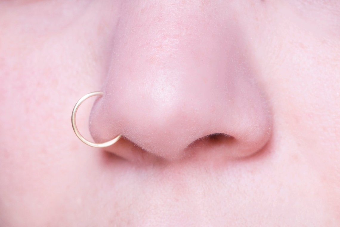 Extra Large Hoop Fake Nose Ring 20 Gauge Gold Nose Cuff | Etsy