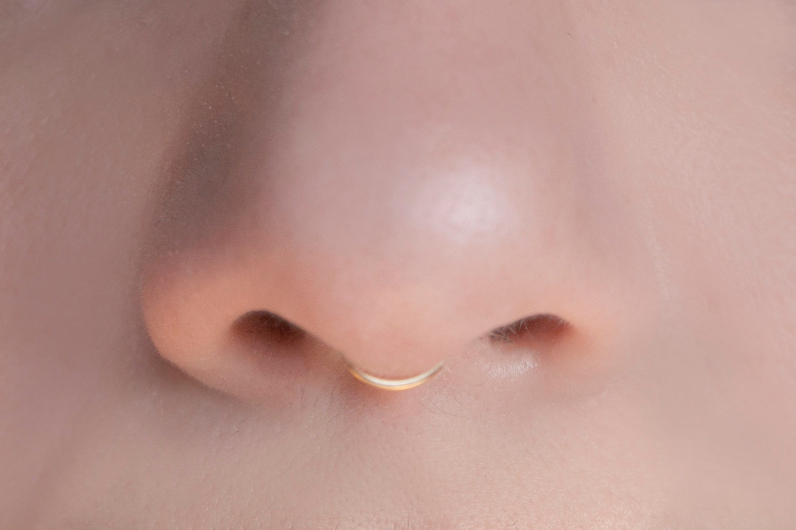 Mini Gold Fake Septum Ring: Dainty Nose Cuff, Tiny Hoop (20 Gauge, 7mm ...