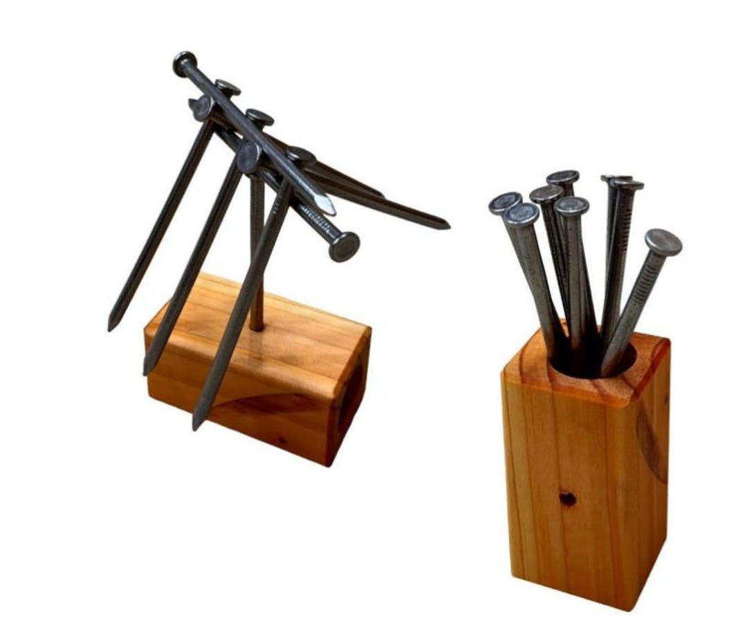 Handmade 7-nail Balancing Game – Wooden Brain Teaser, Coffee Table ...