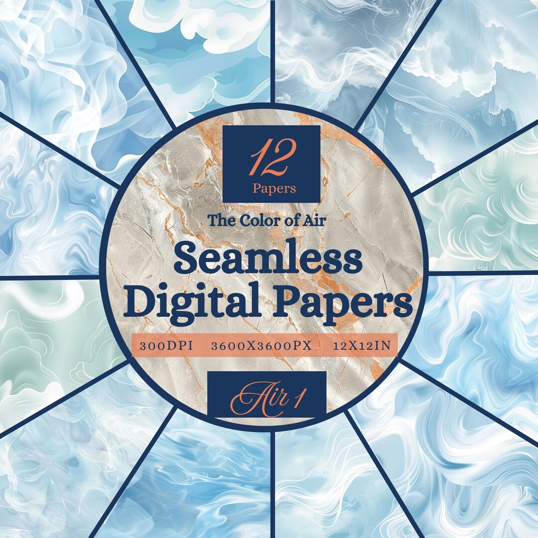 The Color of Air Seamless Square Printable Paper, Air 1 (digital ...