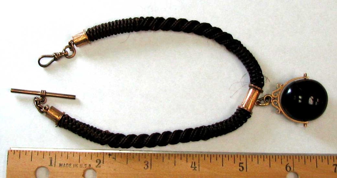 Vintage Victorian Chestnut Brown Hair Watch Chain With Tagua | Etsy