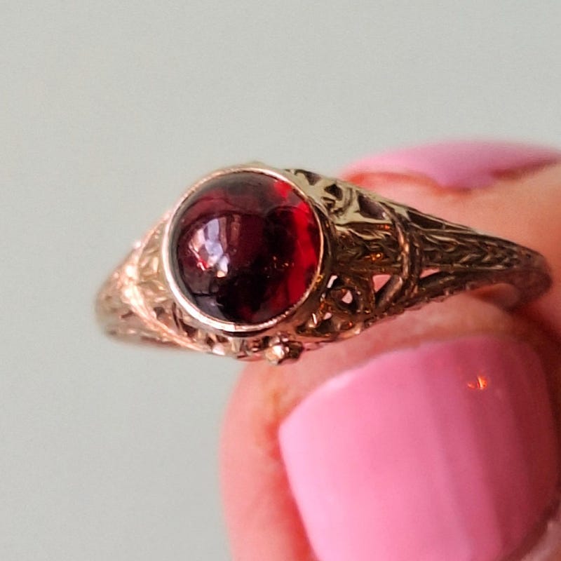 Antique Garnet Ring - Etsy