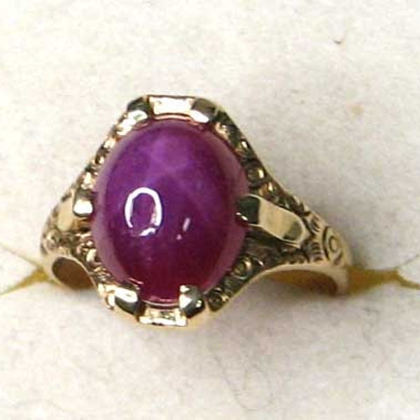 Ruby Cabochon Ring - Etsy