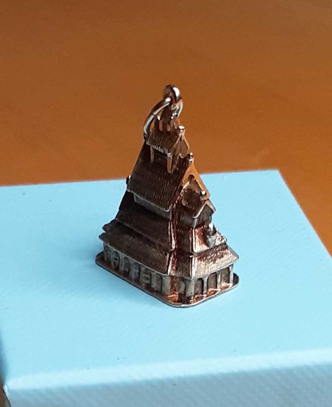14K Gold Norway Norwegian Medieval Stave Church Charm Pendant - Etsy