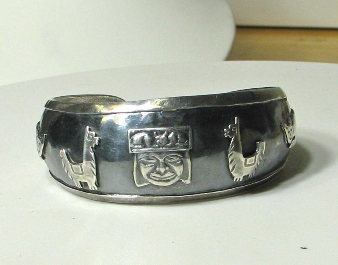 Sterling Silver Peruvian Cuff Bracelet - Etsy