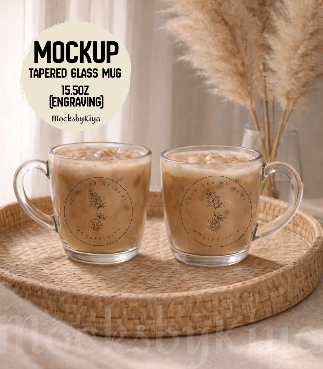 Tapered Glass Mug Mockup 15.5 Oz • Modern Vibe Realistic Product ...