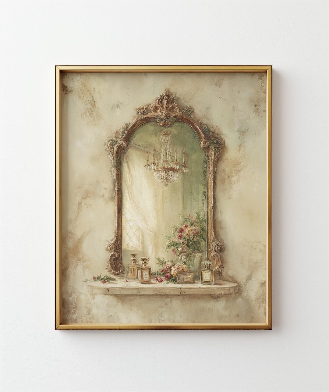 Vintage Gilded French Mirror Printable - Ornate Country Decor, Romantic ...