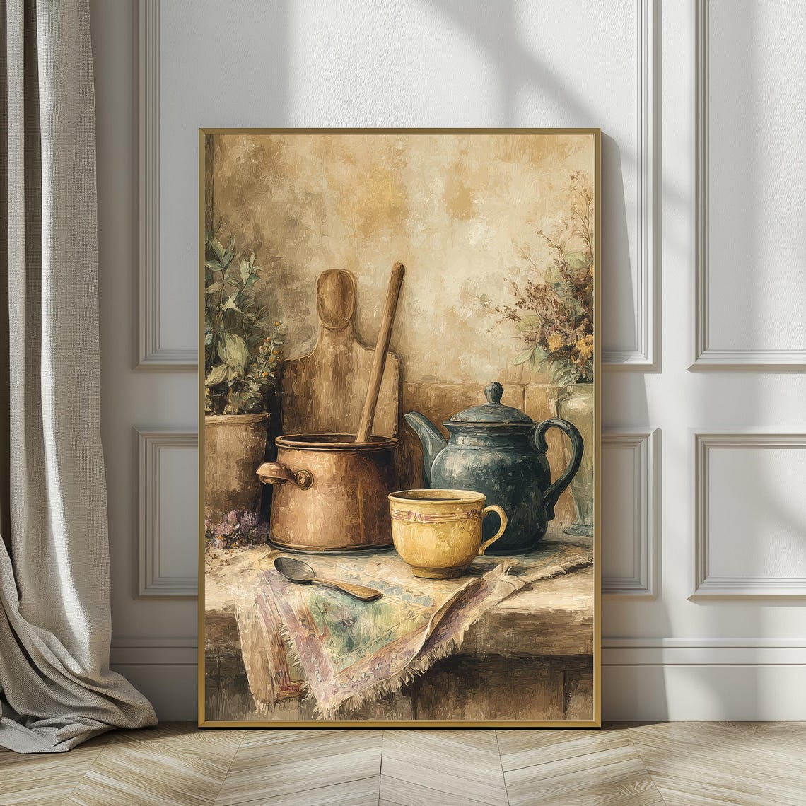 Vintage Farmhouse Kitchen Art - Printable Rustic Still Life With Copper ...