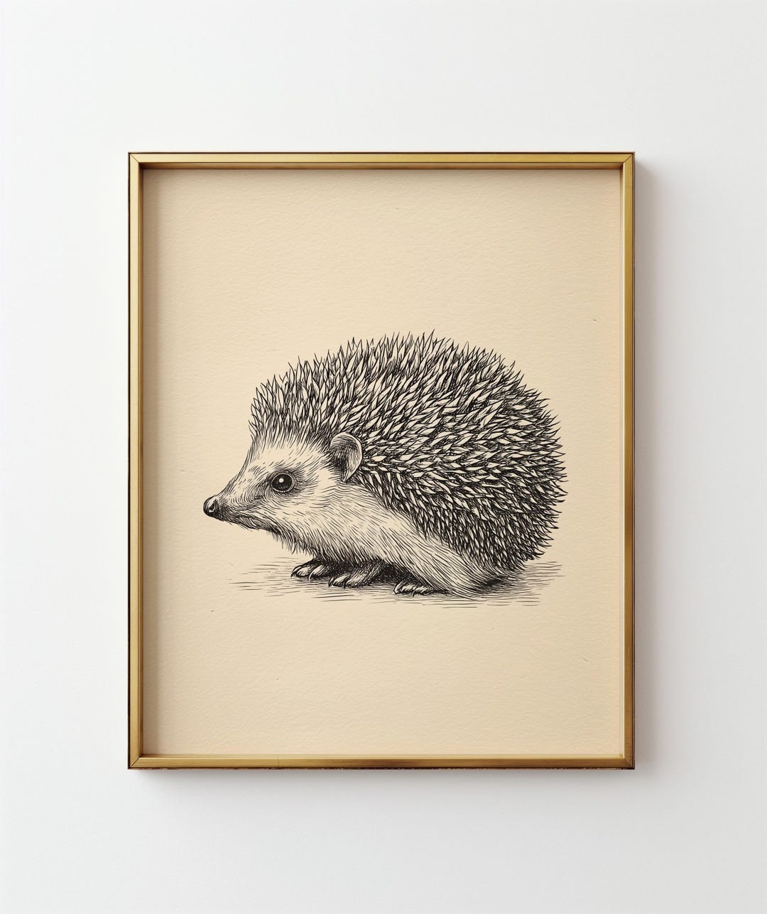 Hedgehog Pen and Ink Sketch - Cozy and Rustic Animal Art, Fine-line ...