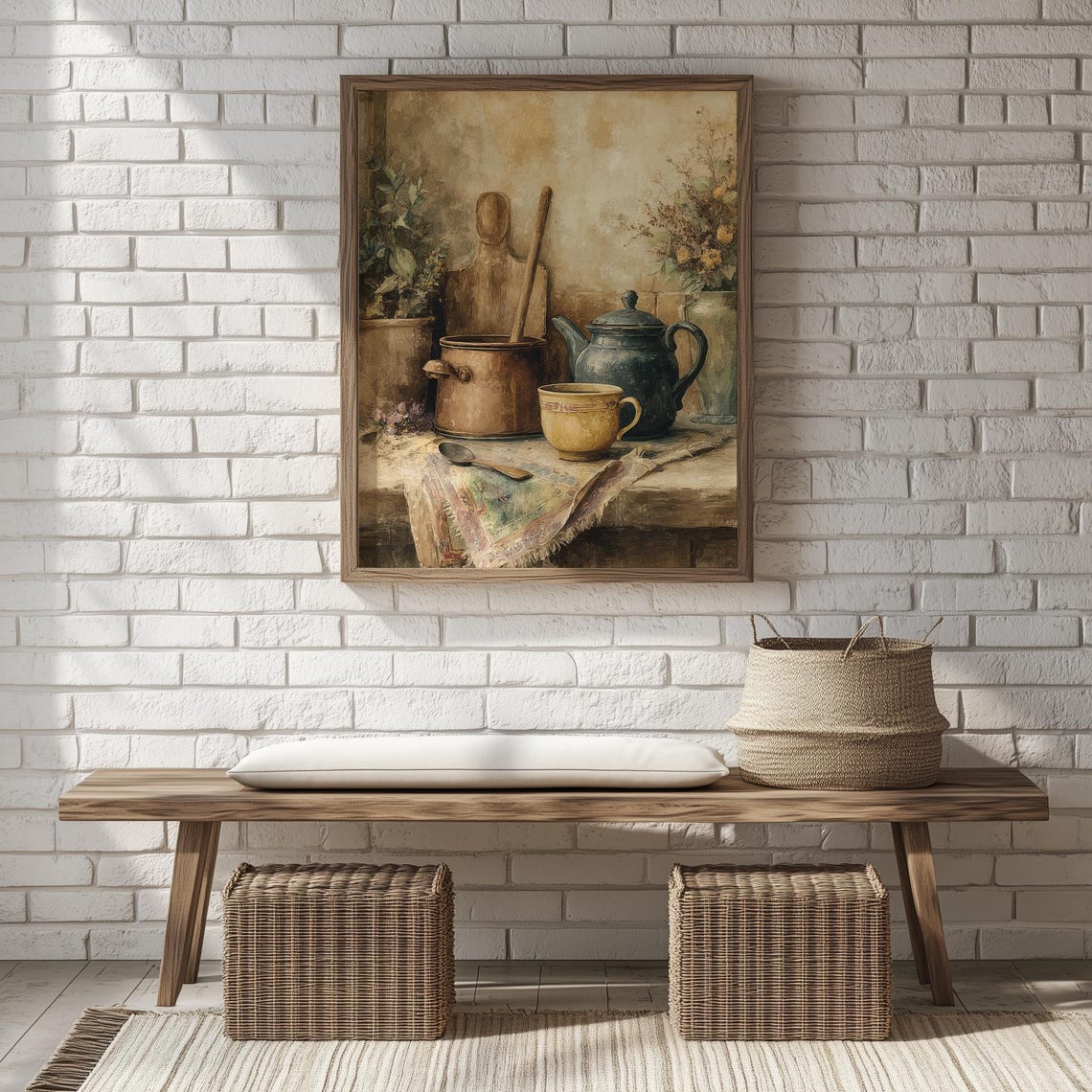Vintage Farmhouse Kitchen Art - Printable Rustic Still Life With Copper ...