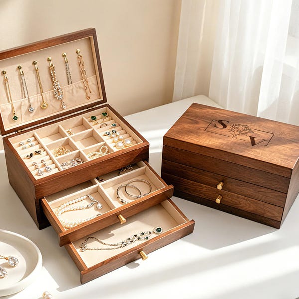 Wooden Jewellery Box - Etsy UK