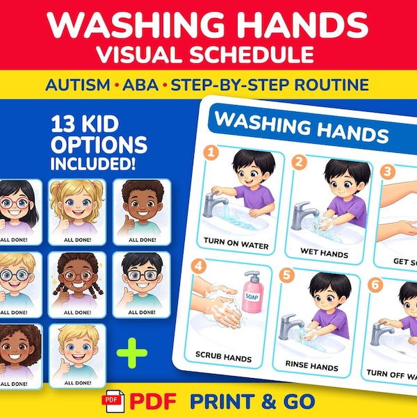 Washing Hands Visual - Etsy