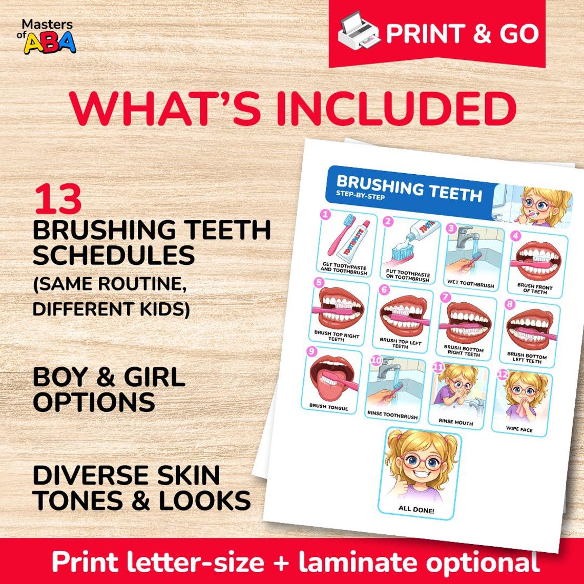 Brushing Teeth Visual Schedule, Autism Visual Bath Routine, Life Skills ...