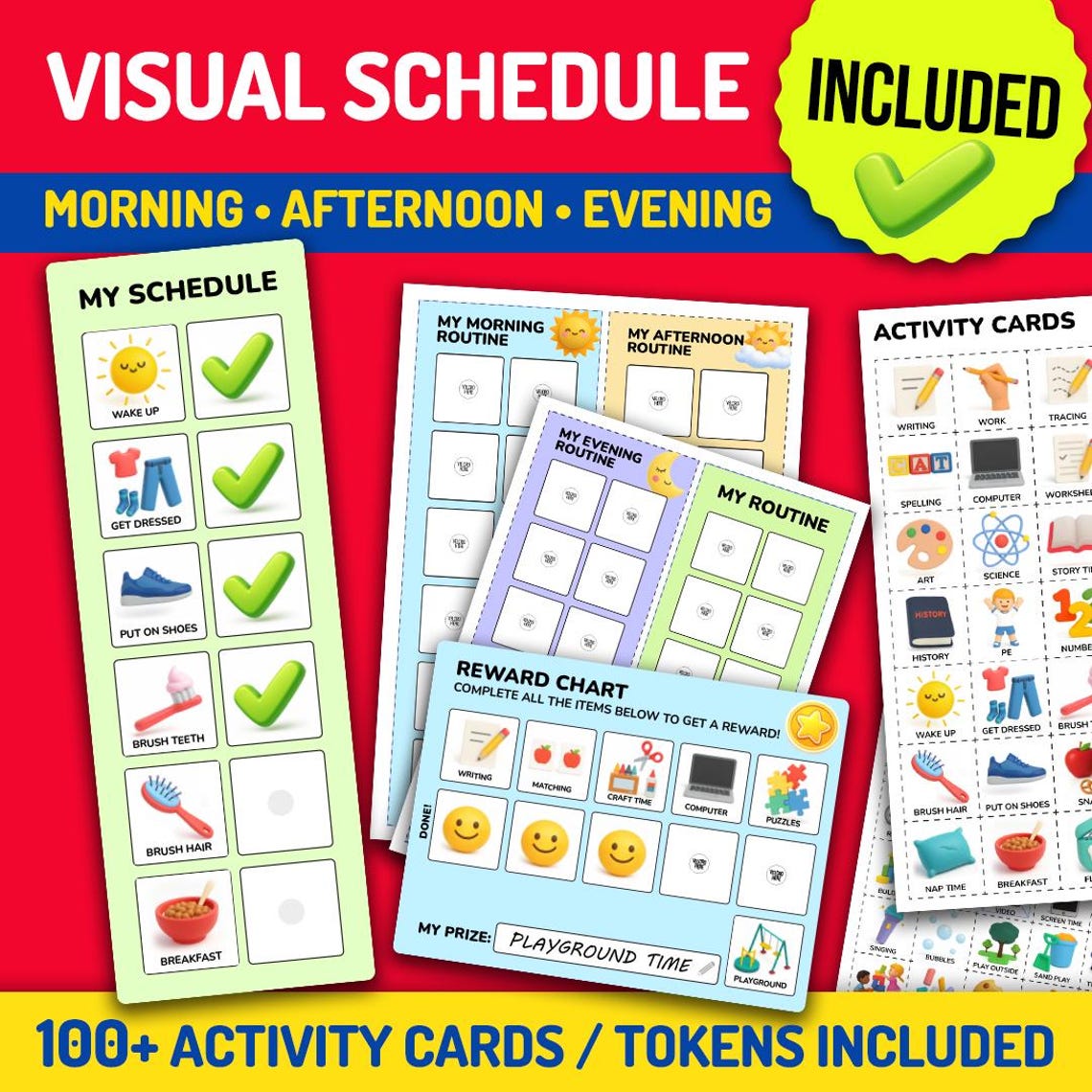 Visual Supports BASIC BUNDLE for ABA: Pecs Cards + First-then Board ...