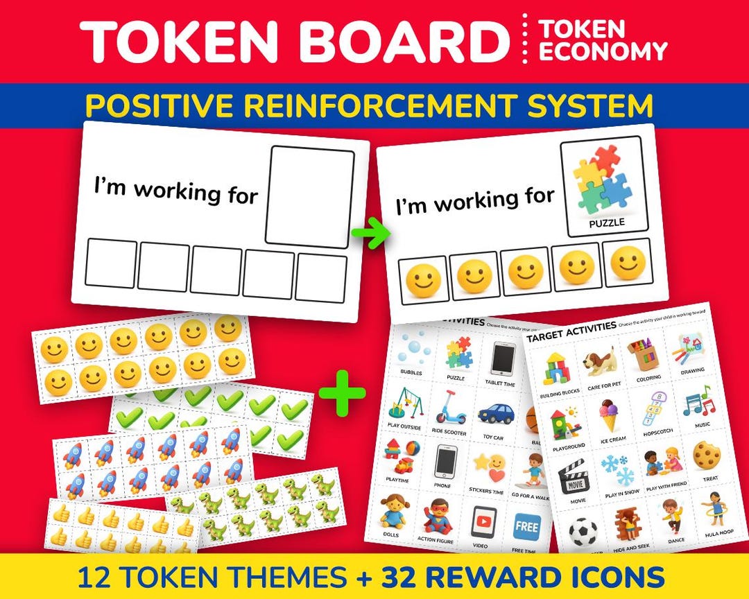 Token Board Printable, Autism Reinforcement System, ABA Therapy ...