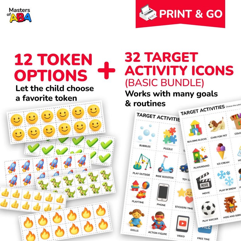 Token Board Printable, Autism Reinforcement System, ABA Therapy ...