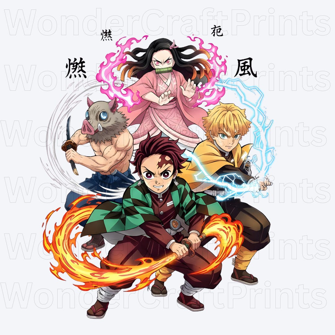 Anime Demon Slayer Warrior Team Clipart | Fire Water Thunder Style ...