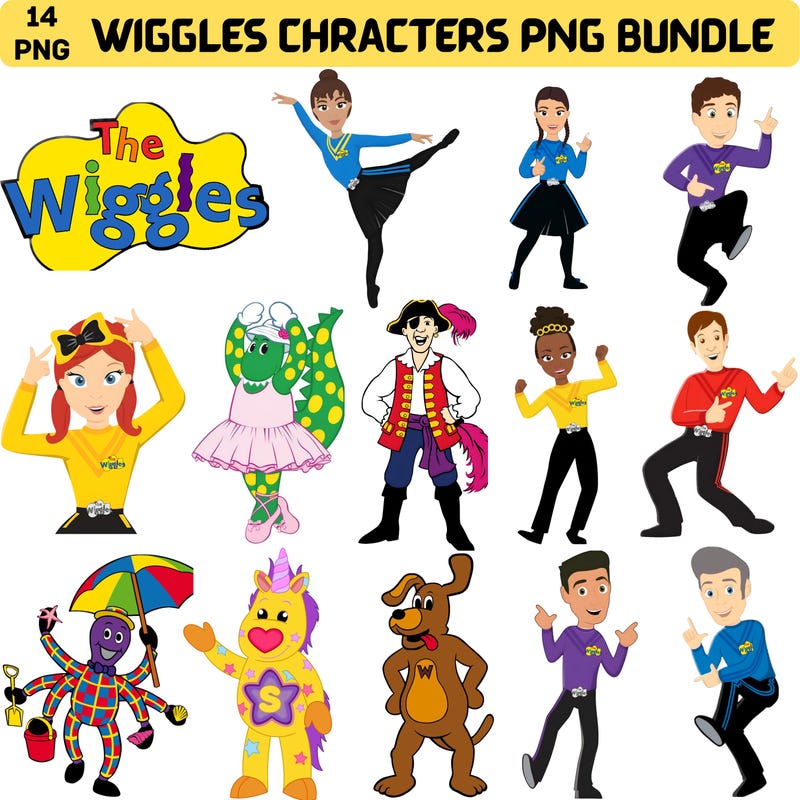 Wiggles Character Png - Etsy UK