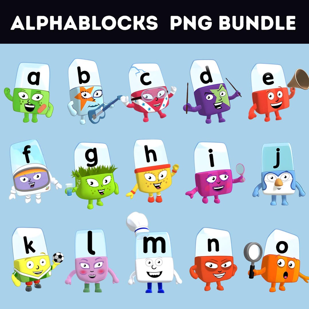 Alphablocks PNG Bundle Alphabet Clipart | ABC Letters Cartoon ...