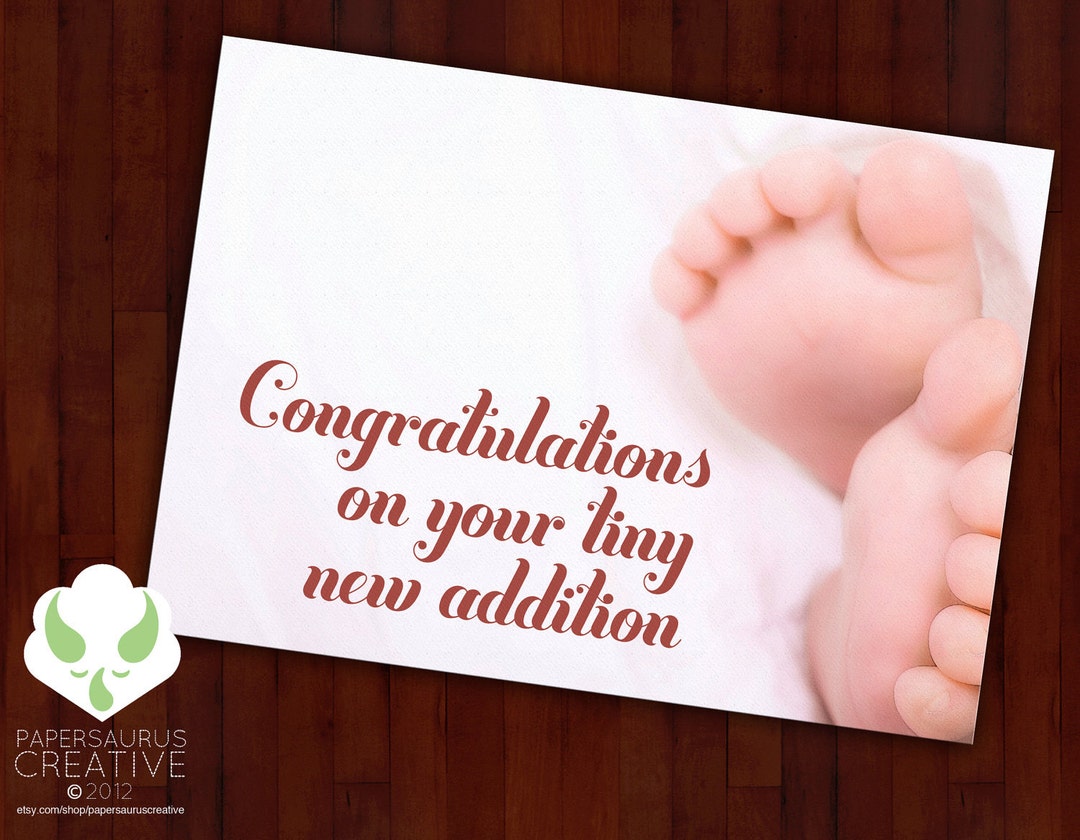 Greeting Card - Congratulations on Your Tiny New Addition - New Baby ...