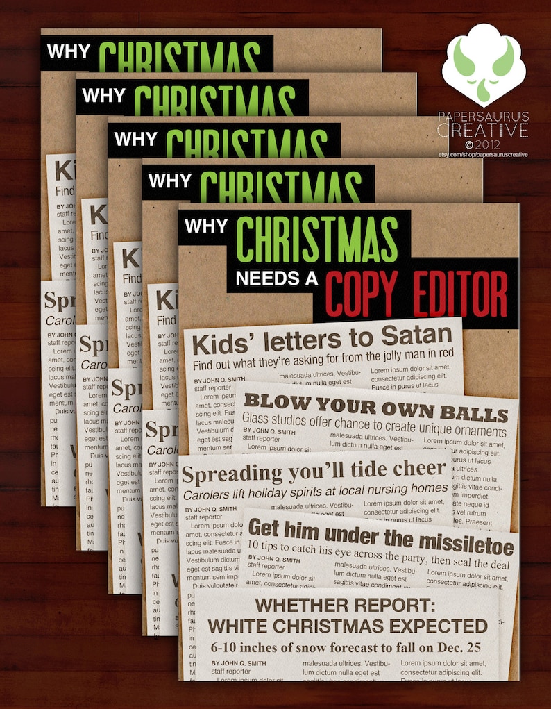 Holiday Greeting Cards - Christmas Needs a Copy Editor - Humor ...
