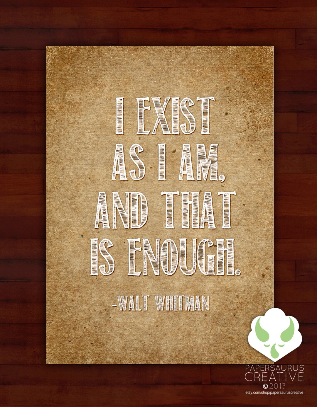 Greeting Card: I Exist as I Am, and That is Enough — Encouragement ...